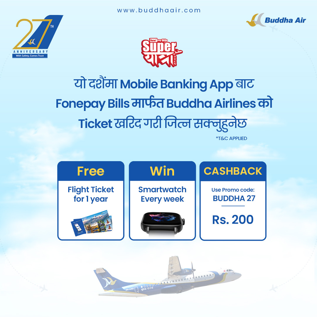 27th Anniversary Offers: Trusted Fly since 1997 | Buddha Air